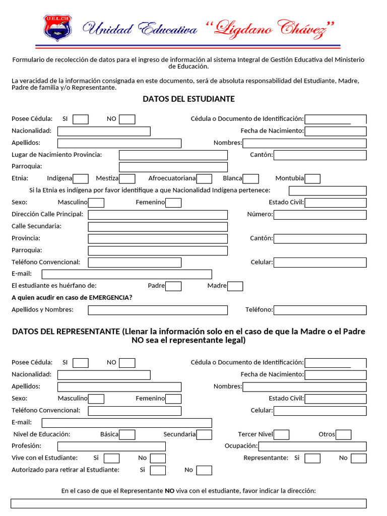 Formulario de Datos Personales | PDF