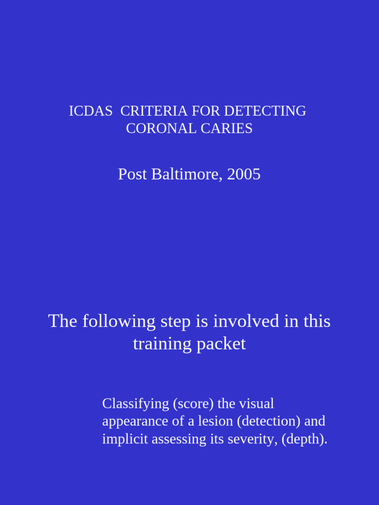 ICDASII Training Packet | PDF