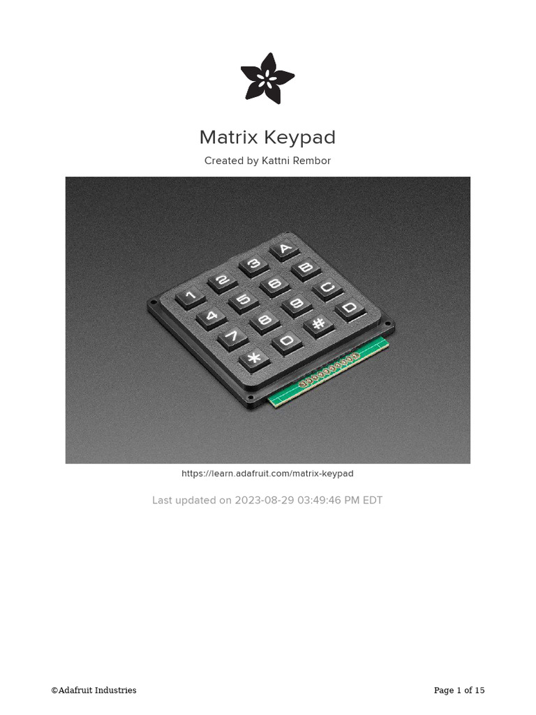 Matrix Keypad | PDF