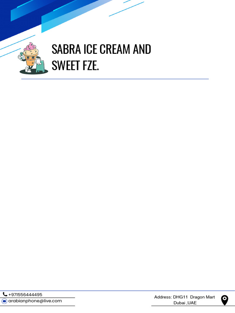 Sabra Ice Cream and Sweet FZE | PDF