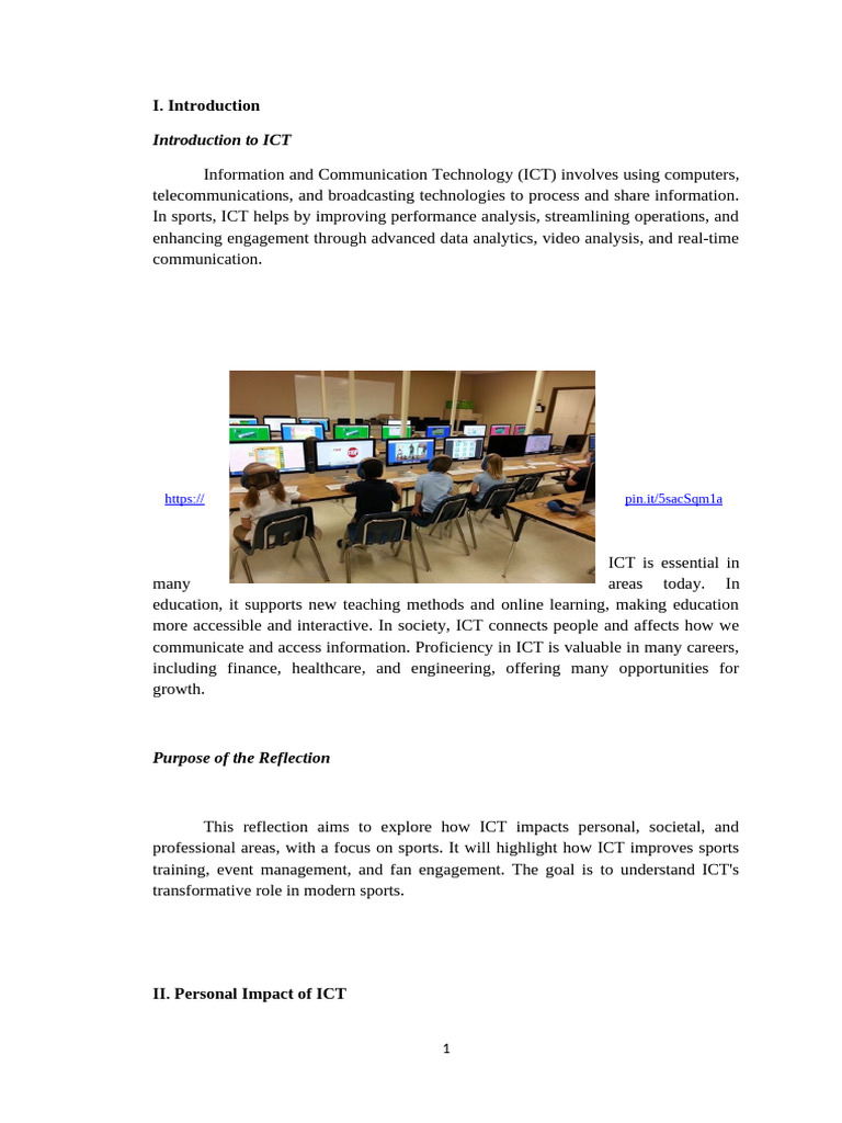 Introduction To Ict: Pin - It/5Sacsqm1A | PDF | Educational Technology ...