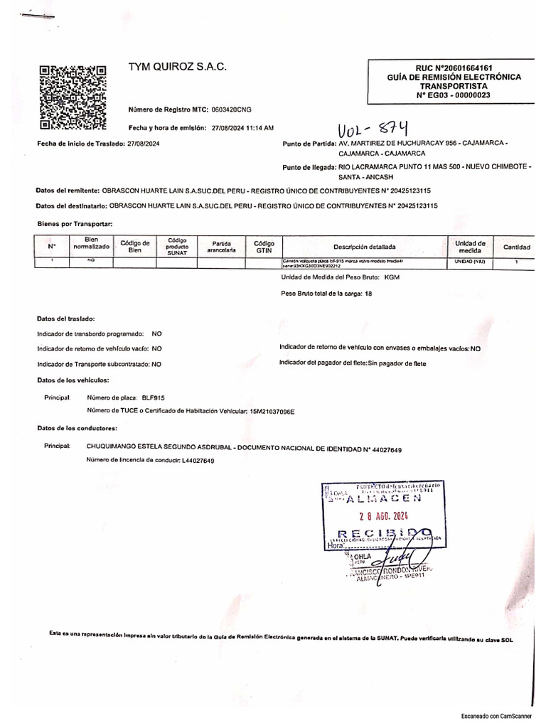 Guias Eg03-23 y Eg07-12256 | PDF