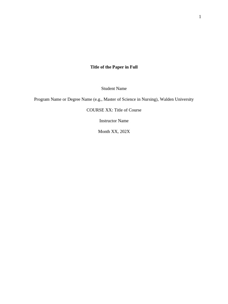 Course Paper Template APA 7 | PDF