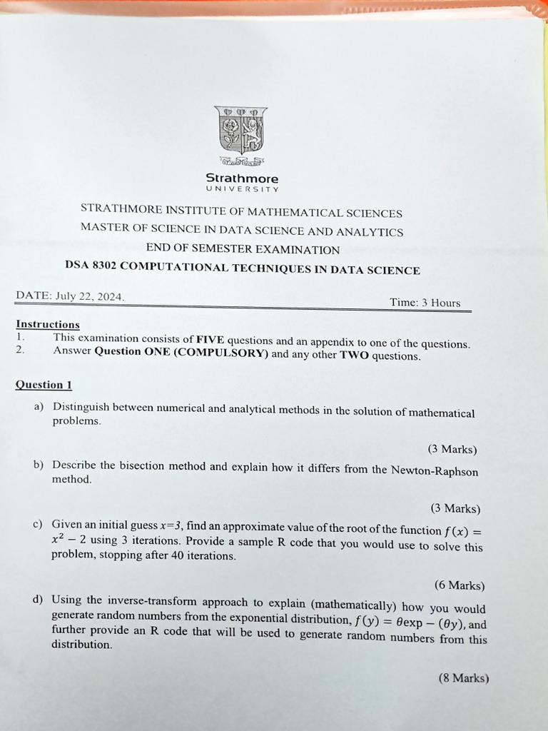 Past Paper MSC - DSA | PDF