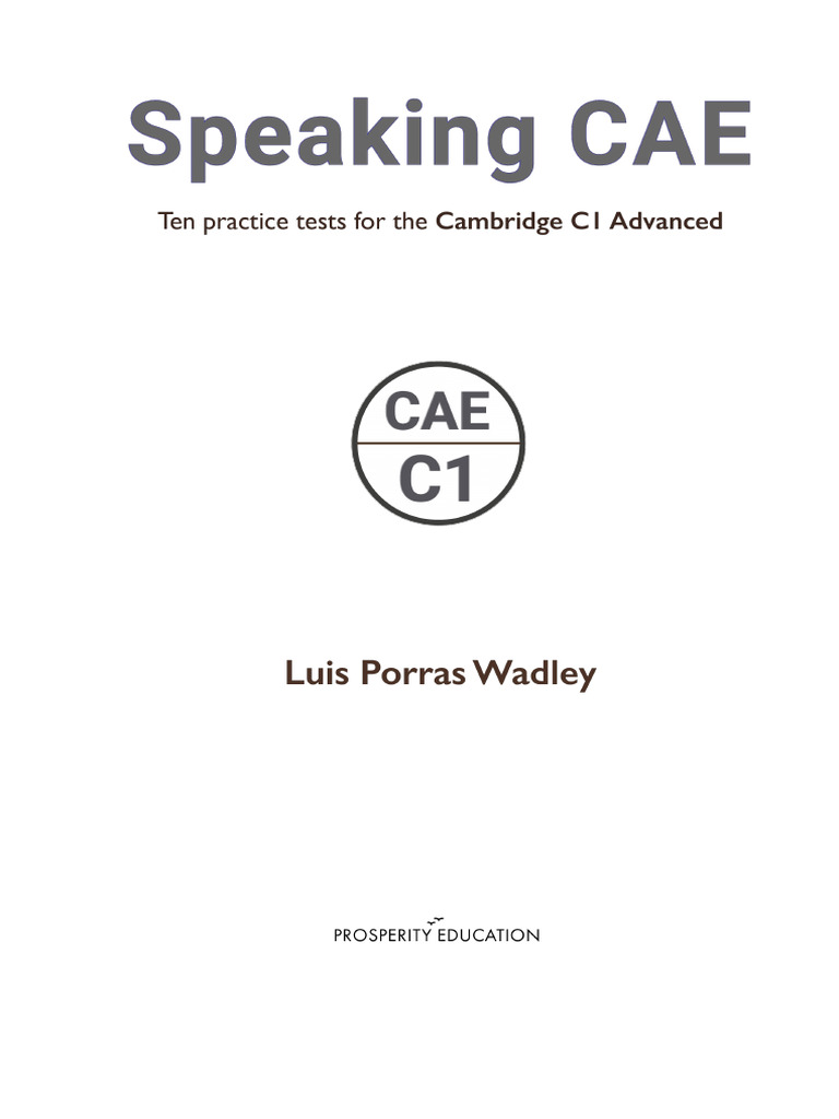 Speaking CAE | PDF