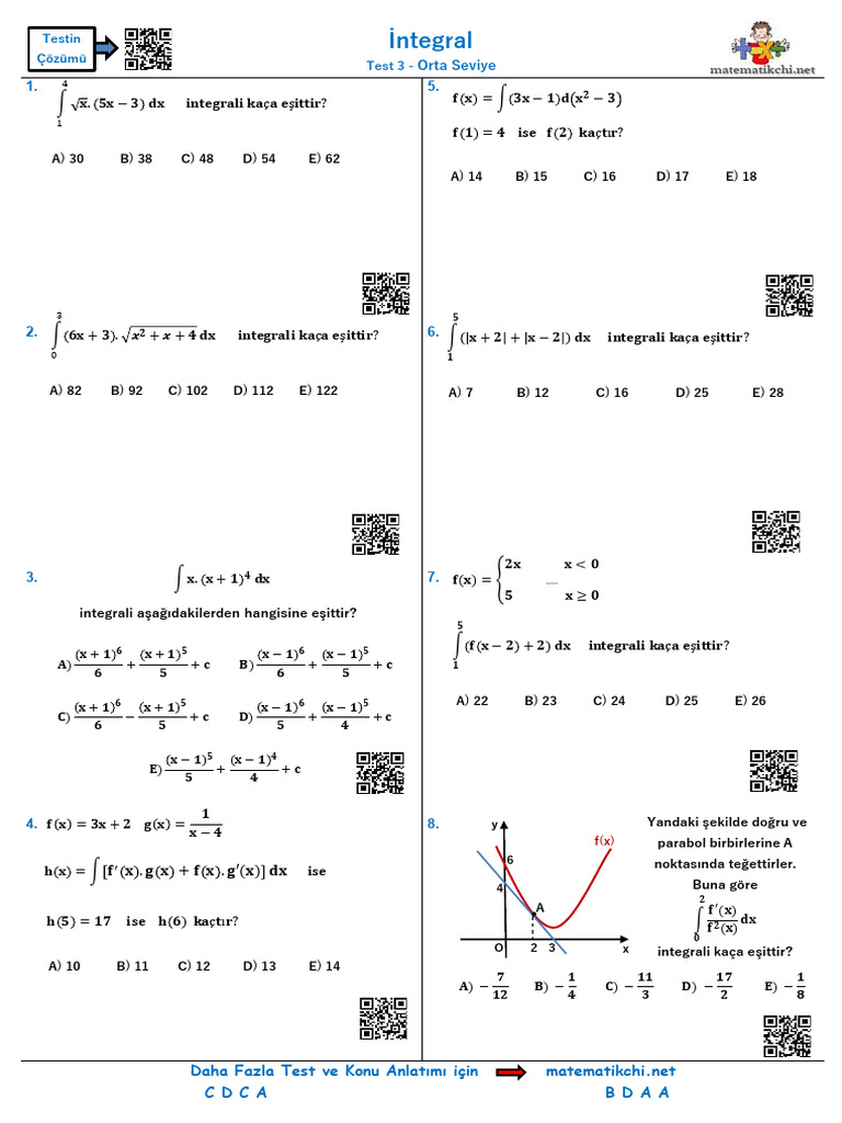 İntegral Test 3 O | PDF