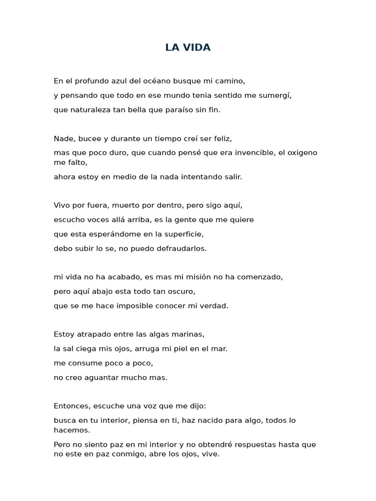 Poema sobre la lucha por vivir | PDF
