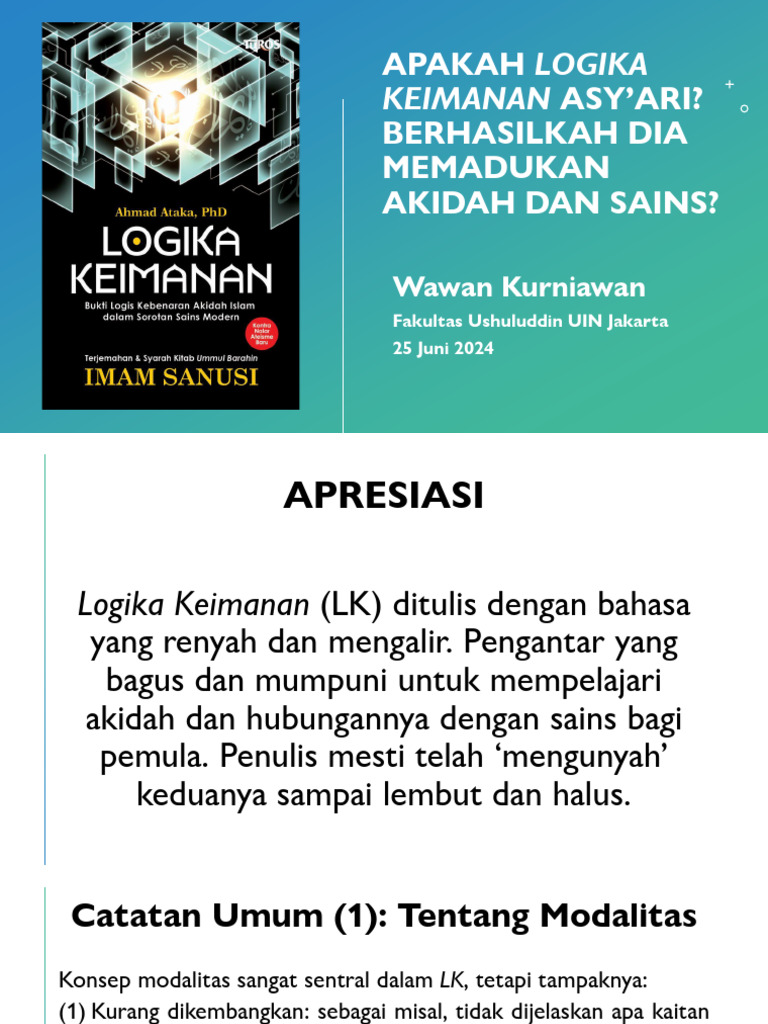 Bedah Buku Logika Keimanan | PDF