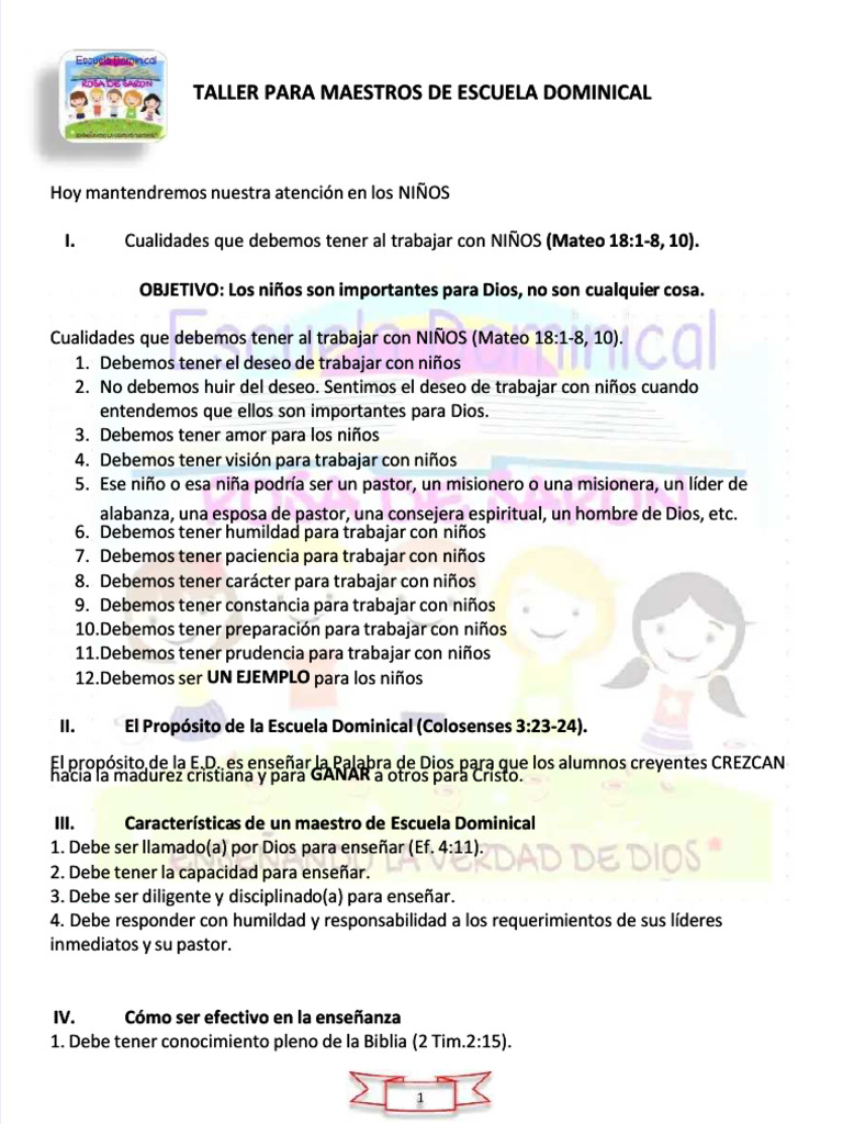 PDF Taller para Maestros de Escuela Dominical - Compress | PDF