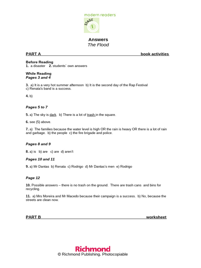 Answers - The Flood - Book | PDF