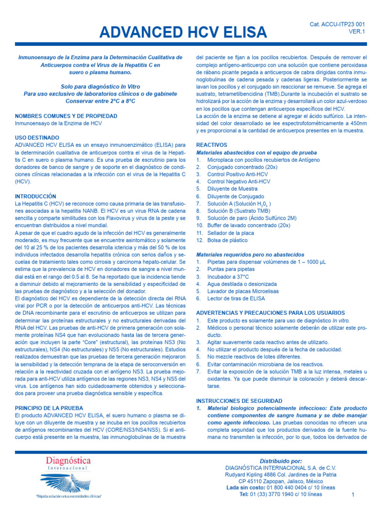 Advanced HCV Elisa | PDF
