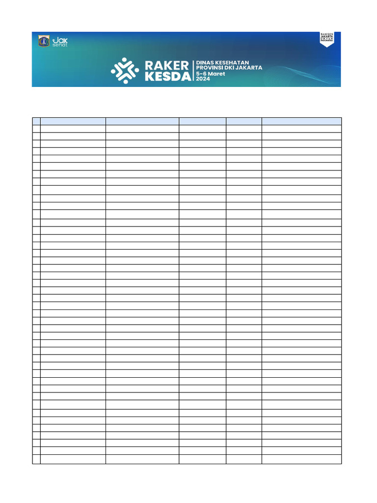 Daftar Satker Peserta BM Rakerkesda 06 Maret 2024 Hotel Aston Kartika ...