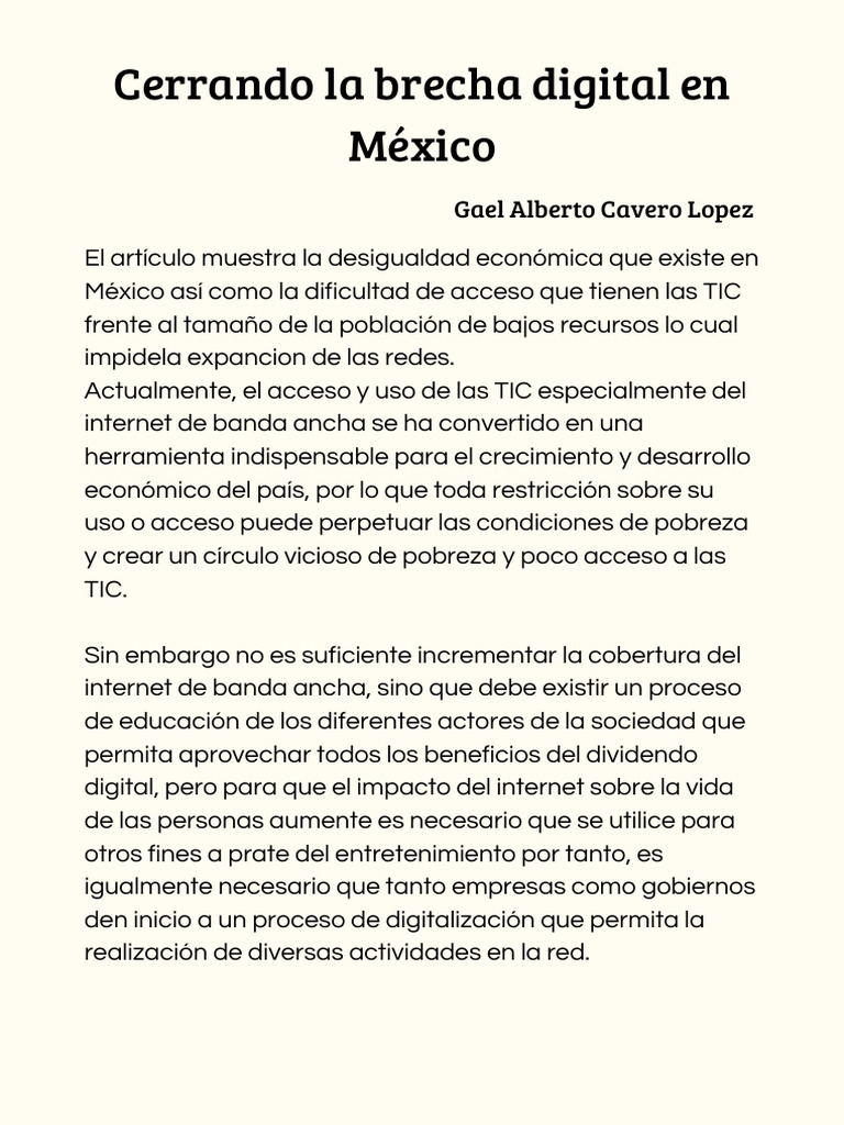 Cerrando La Brecha Digital en México | PDF