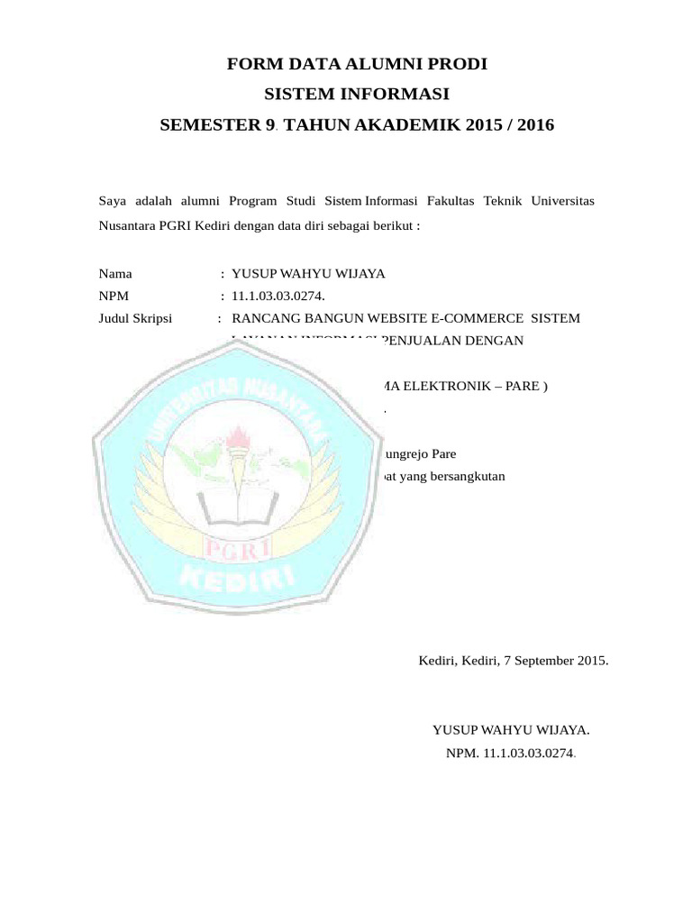 Form Data Alumni | PDF