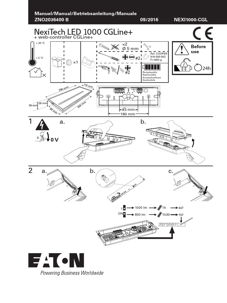 Eaton Emergency Lighting Self Contained Exit Safety Nexitech 1000 ...