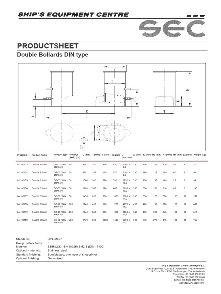 Bollards Double DIN82607 | PDF