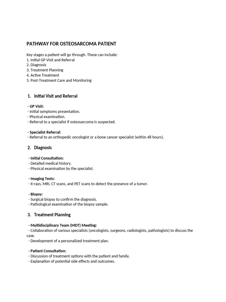 Pathway For Osteosarcoma Patient | PDF