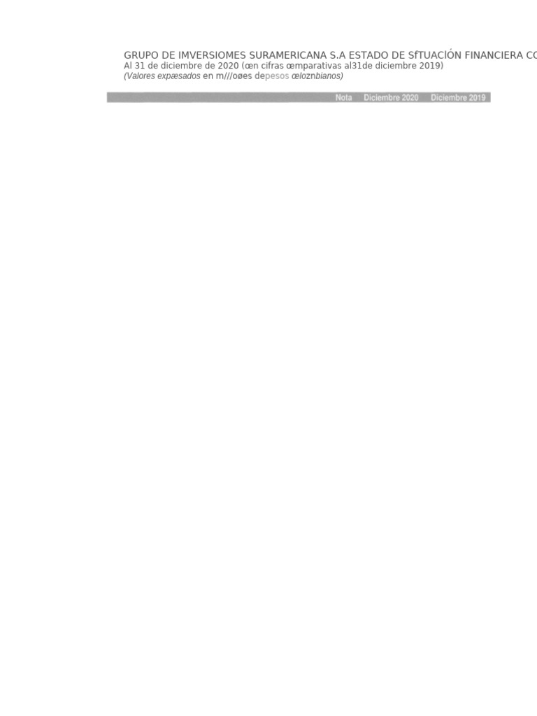 Grupo Sura Estados Financieros Consolidados 2020 4t | PDF