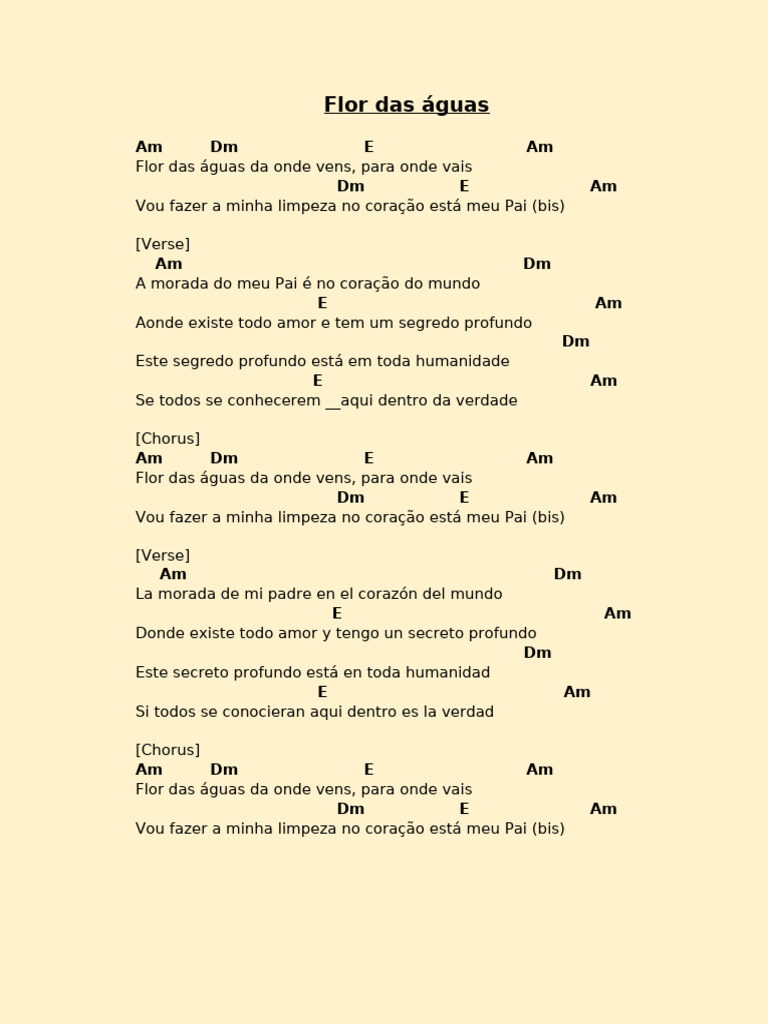 Flor Das Águas Chord Chart 2 | PDF