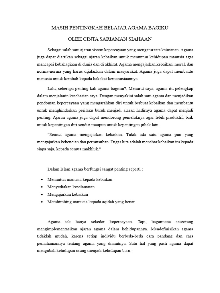 Cinta Sariaman Siahaan - Kelas C - Tugas Agama PAI-1 | PDF