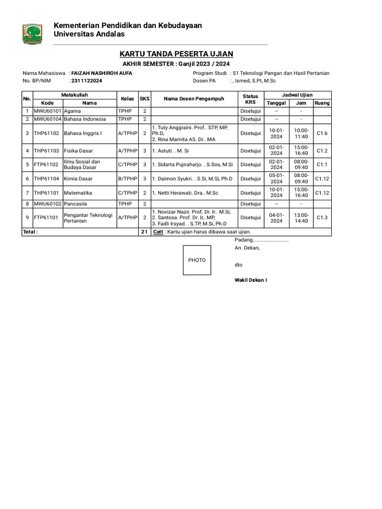 Uas Semester 1 Faizah | PDF