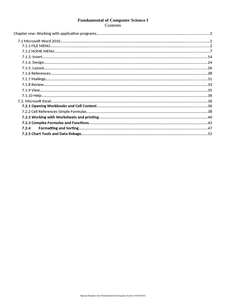 Fundamental of Computer Science Lecture Notes 2nd Semester Part1 | PDF