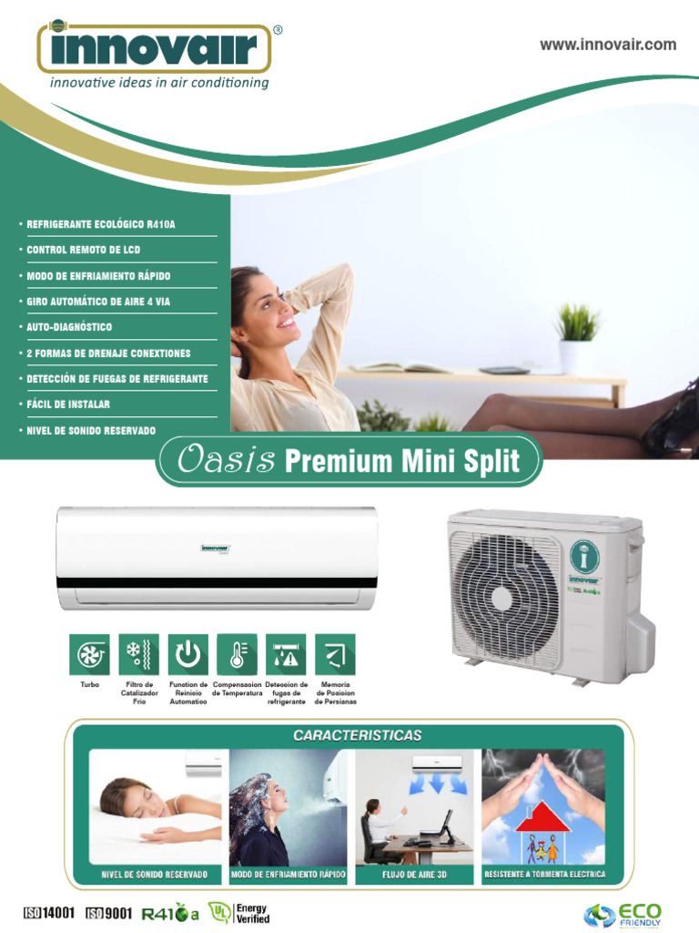 Innovair Oasis Premium R410a Mini Split Brochure Spanish-1 | PDF