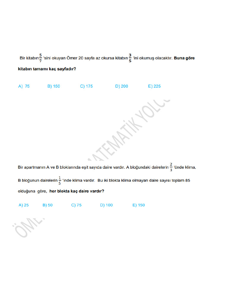 100 Soruda Problemler 1. Ders | PDF