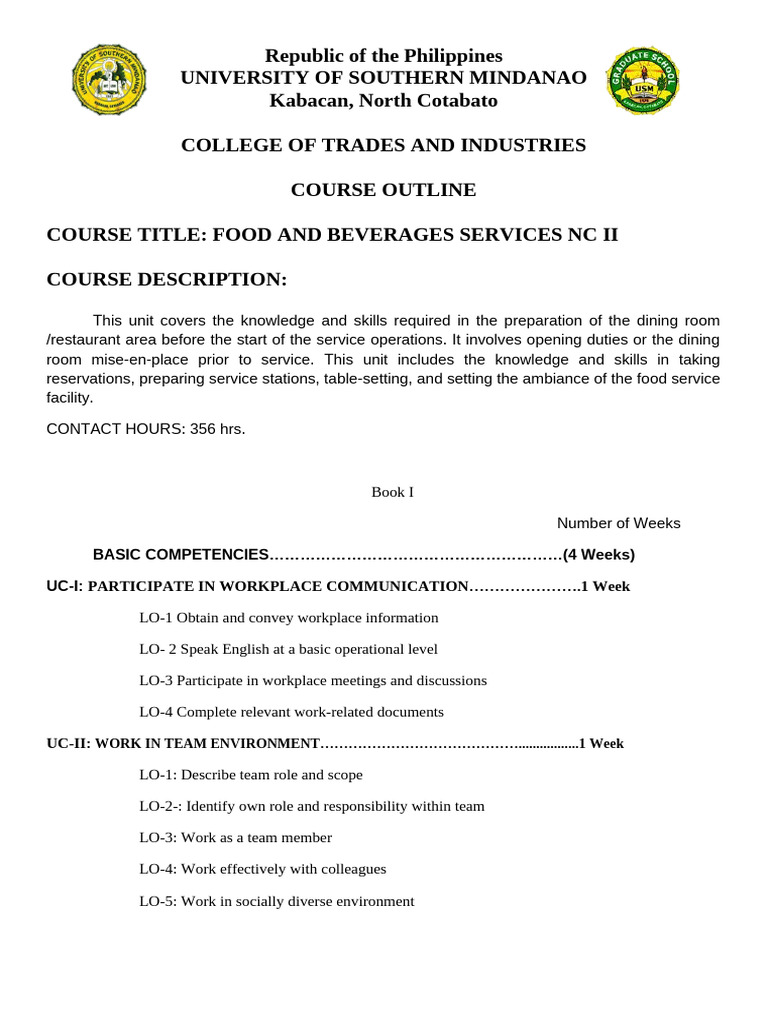 cOURSE Outline | PDF