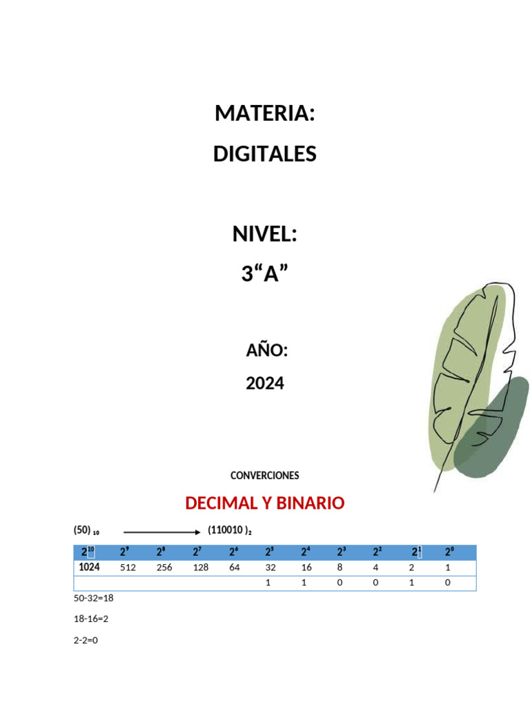Decimal y Binario | PDF