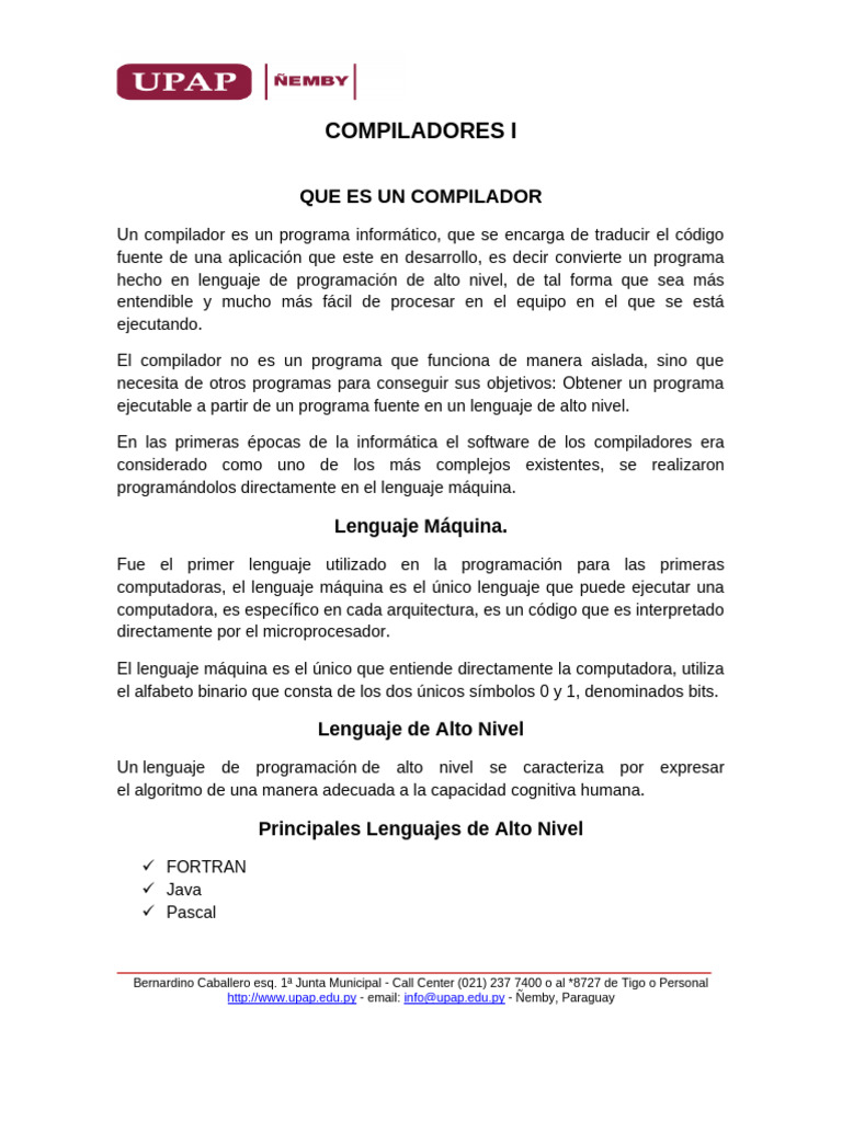 Material de Compiladores I | PDF