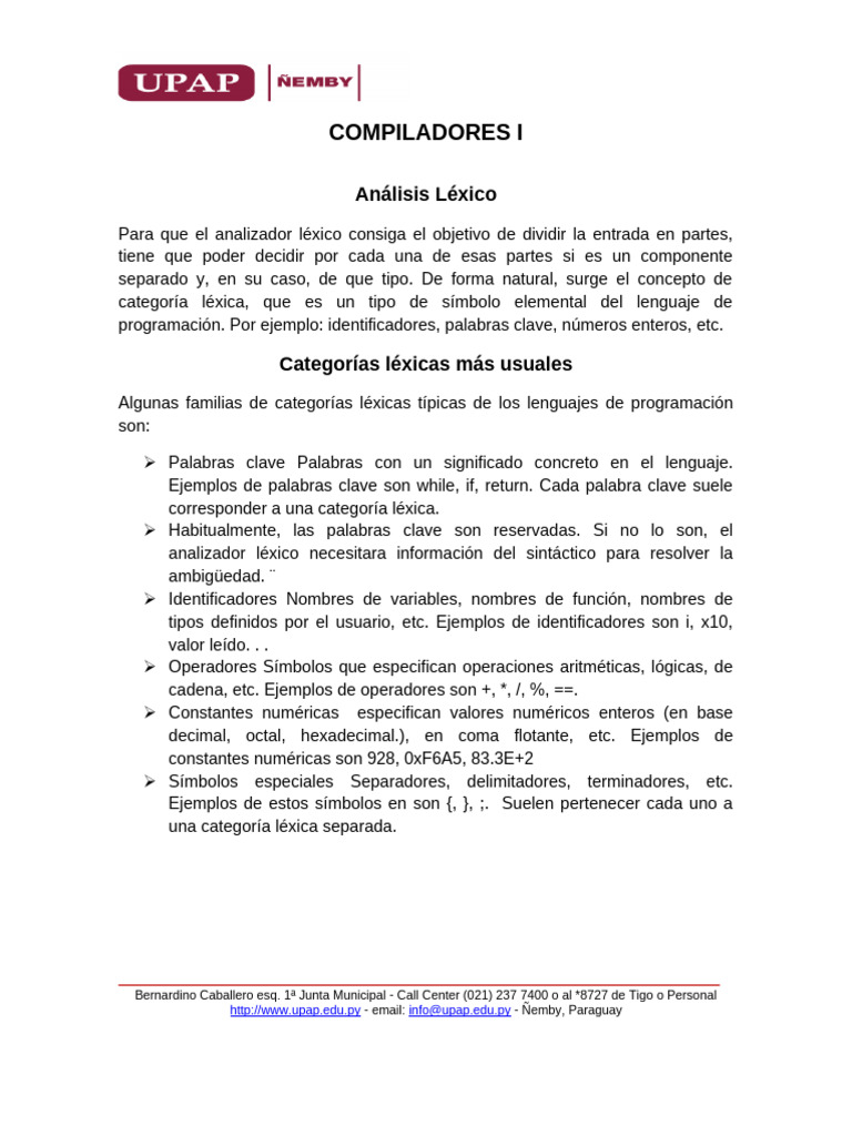 Material de Compiladores I | PDF