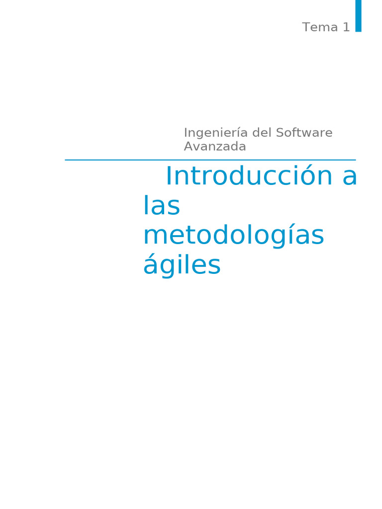 Tema1 - Introducción A Las Metodologías Ágiles | PDF