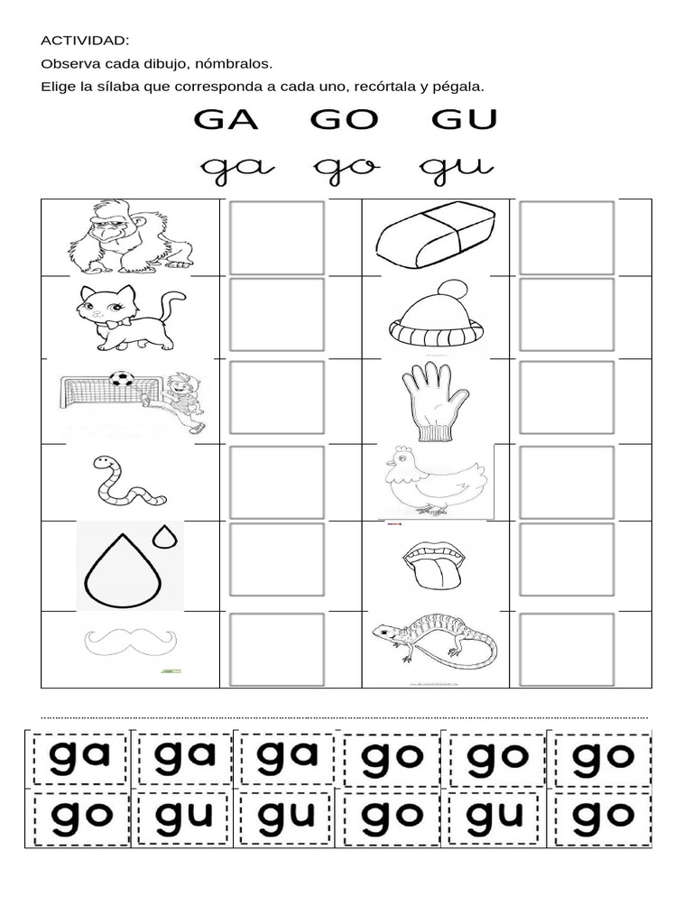 Lunes 16 de Agosto PRESENCIAL Actividad GA GO GU 1°B | PDF