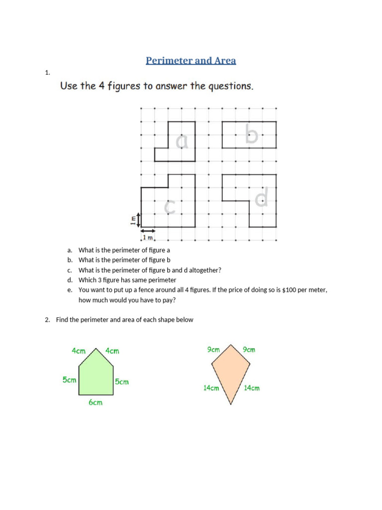 Perimeter and Area Basic | PDF