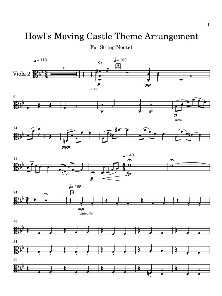 Howl's Moving Castle - Viola 2 | PDF