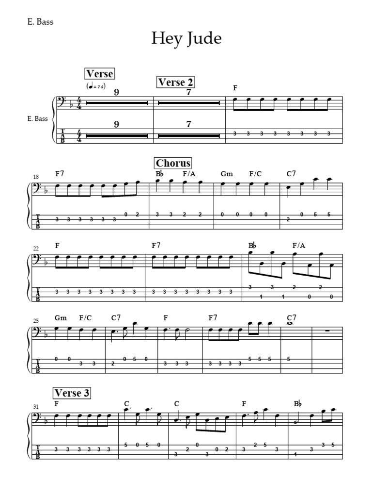 Hey Jude (Bass) | PDF