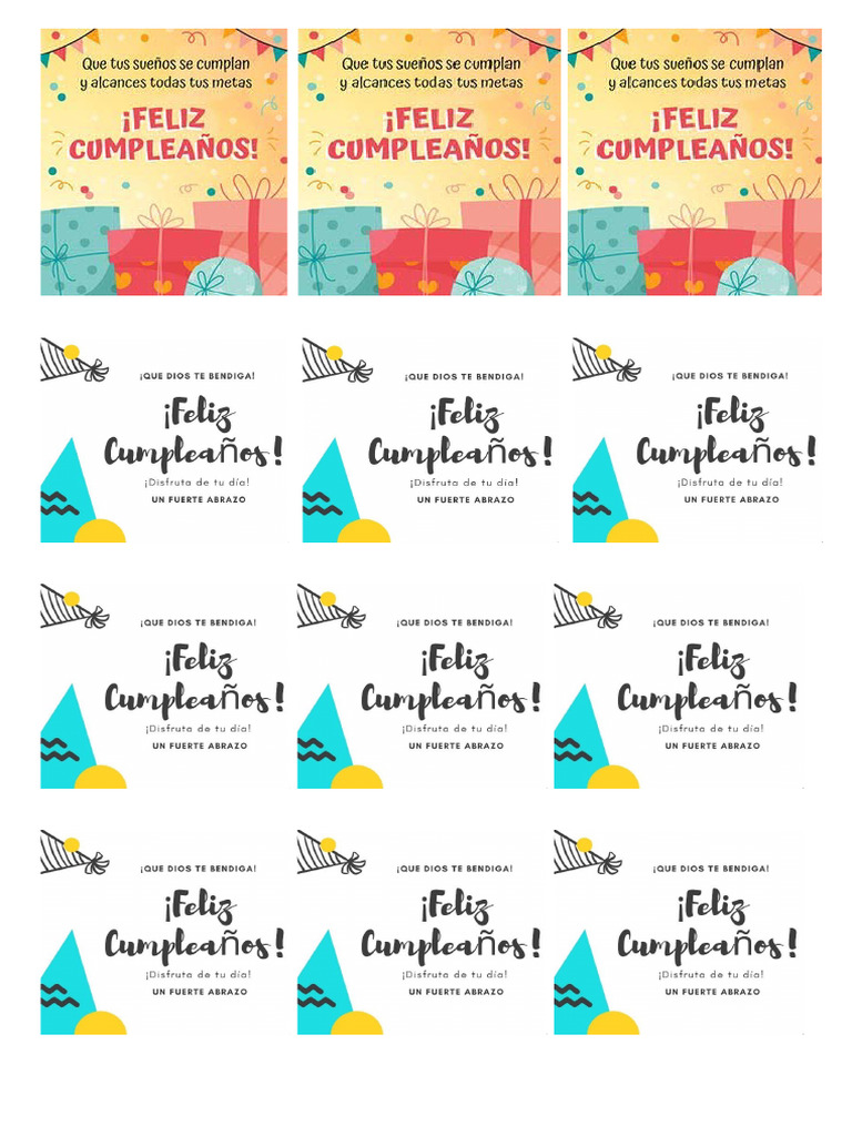 Tarjeta Cumple 2 | PDF