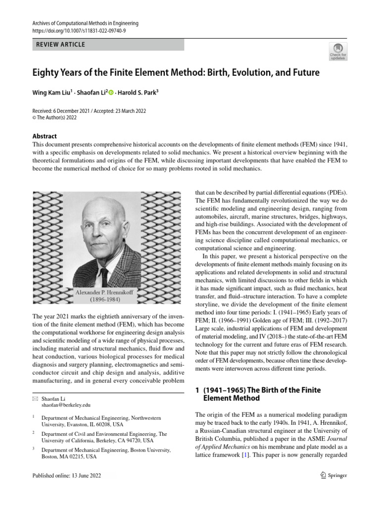 History of The Finite Element Method | PDF