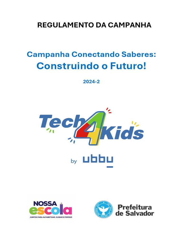 Regulamento - Campanha Conectando Saberes Construindo o Futuro! - SMED | PDF