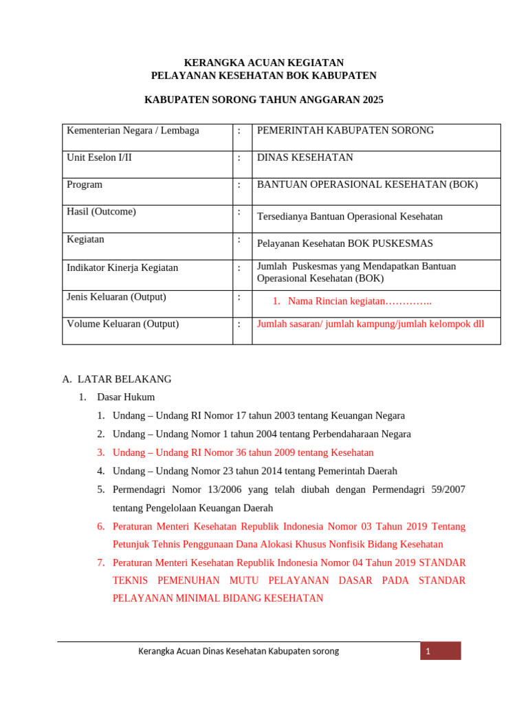Contoh Tor-1 | PDF