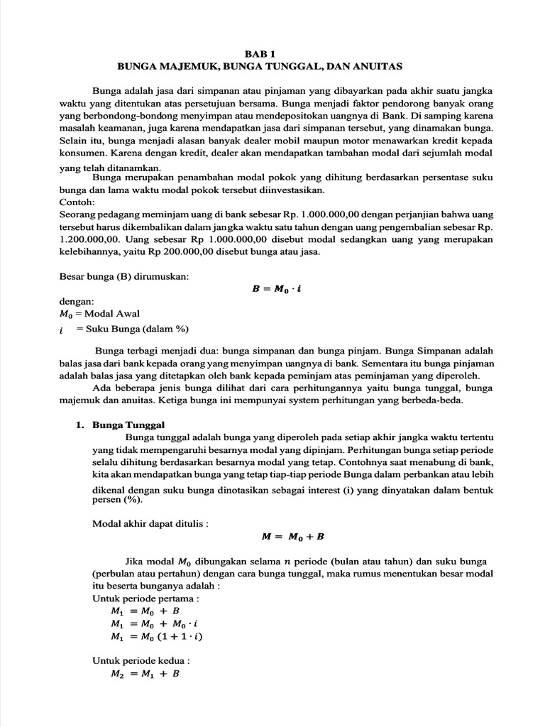 Pdf Bab 1 Bunga Tunggal Bunga Majemuk Dan Anuitas Smk Kelas 11 Compress