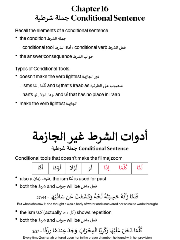 Nahwu - Sarf Lesson 65 Jumlah Syartiyah | PDF