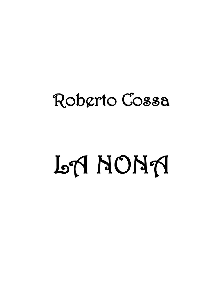COSSA Roberto - La Nona | PDF