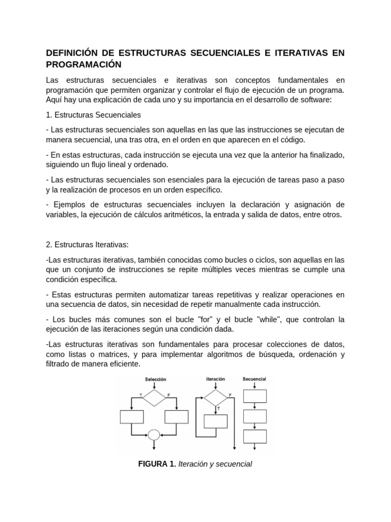 Definición de Estructuras Secuenciales e Iterativas en Programación | PDF