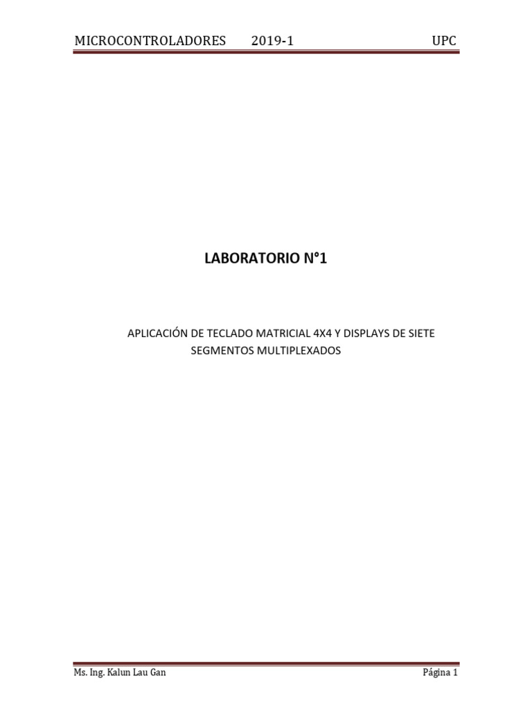 Laboratorio1 Microcontroladores | PDF