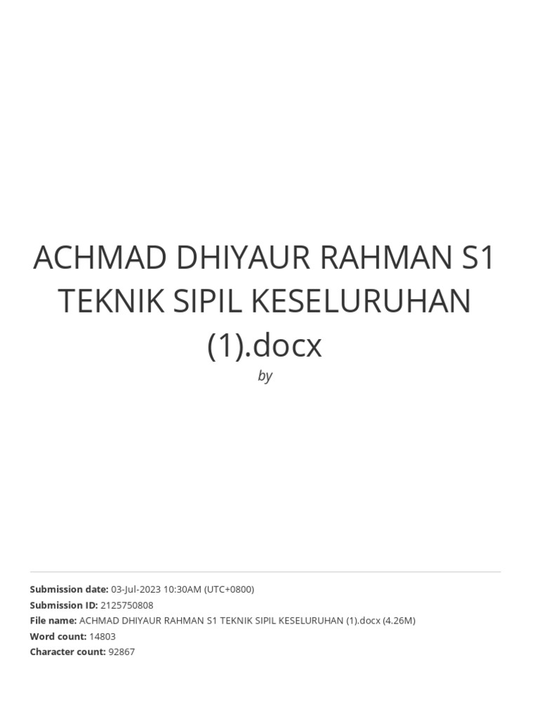 ACHMAD DHIYAUR RAHMAN S1 TEKNIK SIPIL KESELURUHAN (1) .Docx - Compressed | PDF
