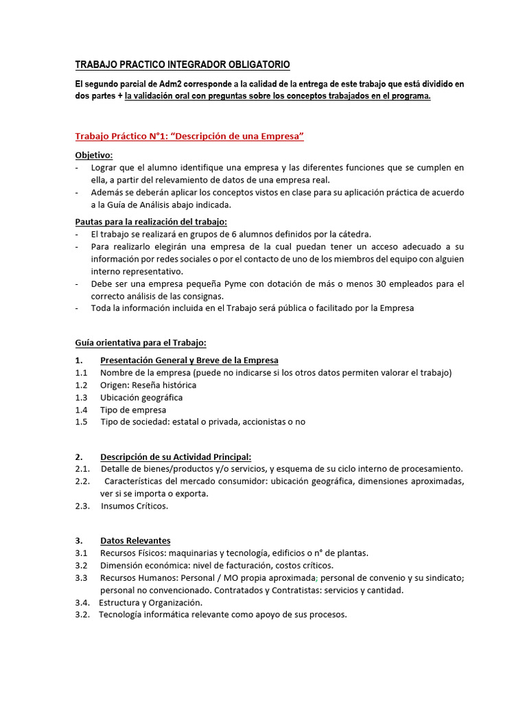 Trabajo Practico Iintegrador - Adm2 Uade | PDF | Business | Crecimiento personal y profesional