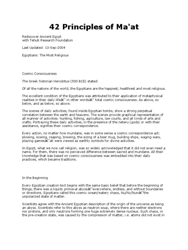 42 Principles of Ma | PDF | Atoms | Universe