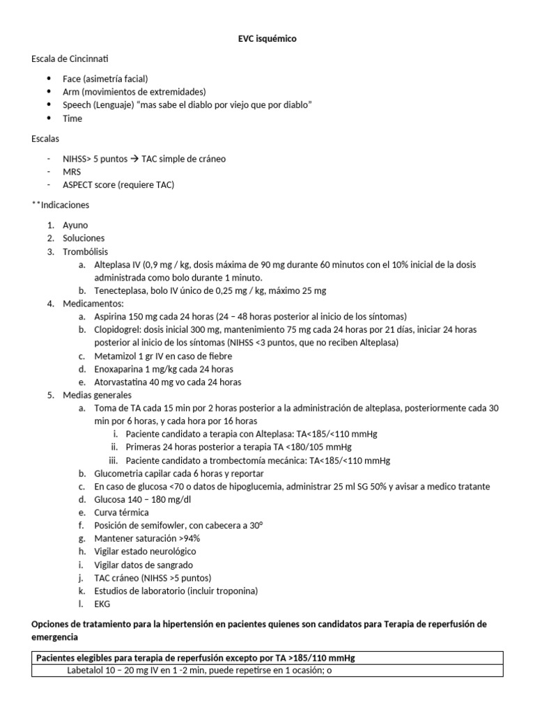 EVC Isquémico | PDF